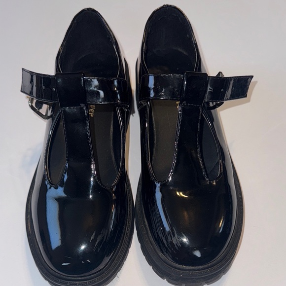 Shoes | Dark Academia Wednesday Addams Black Patent Leather Kids Shoes ...